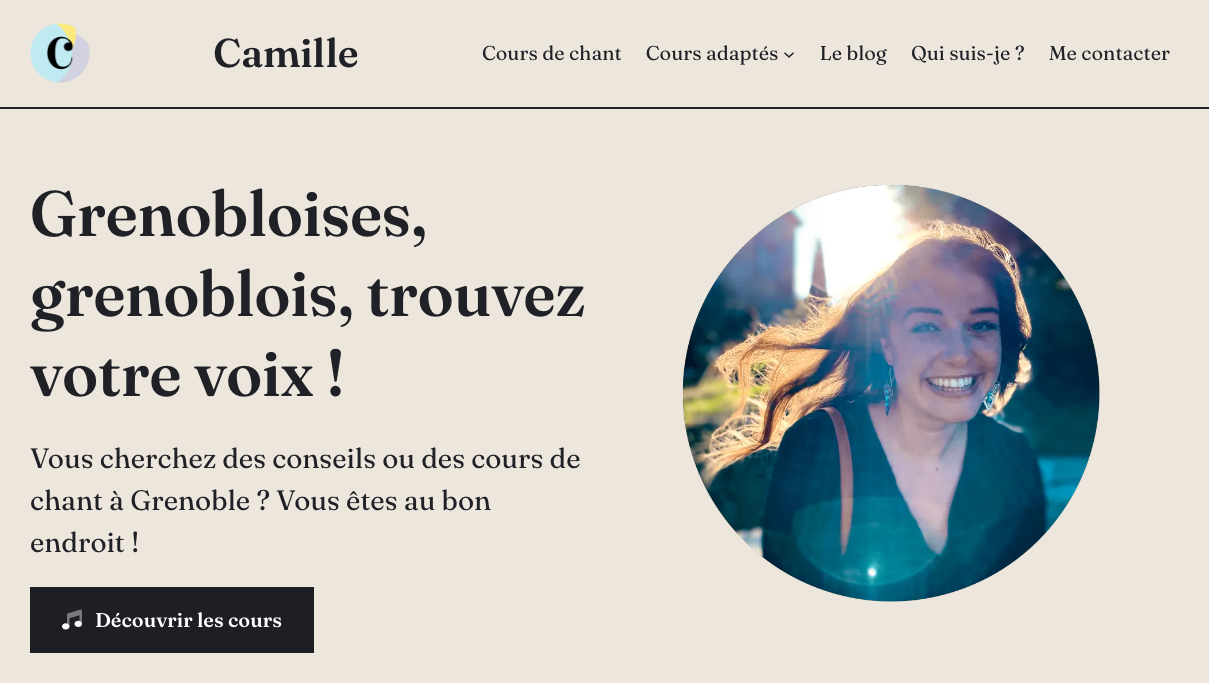 Camille — Cours de chant Grenoble & Meylan